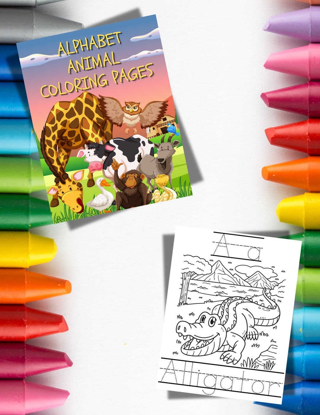 Animal ABC Printable Coloring Pages - Etsy