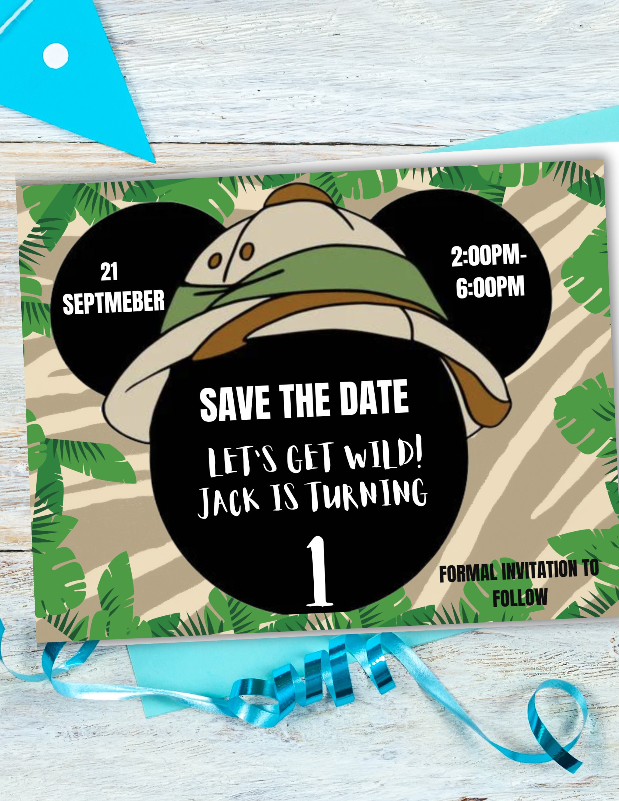 Mickey Mouse Safari wild One Birthday Bundle - Etsy