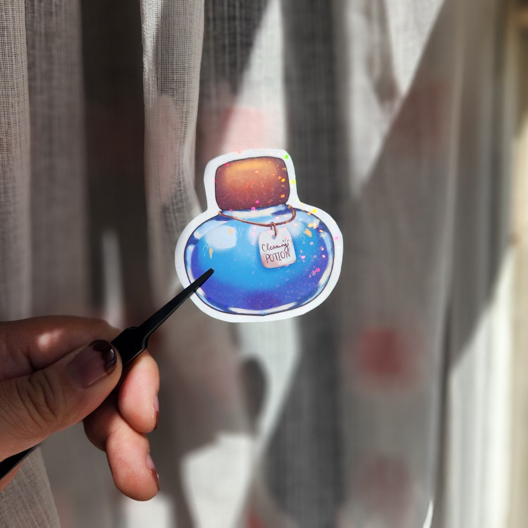 Cleaning Potion Holographic Sticker for Laptop, Phone Case, Notebook ...