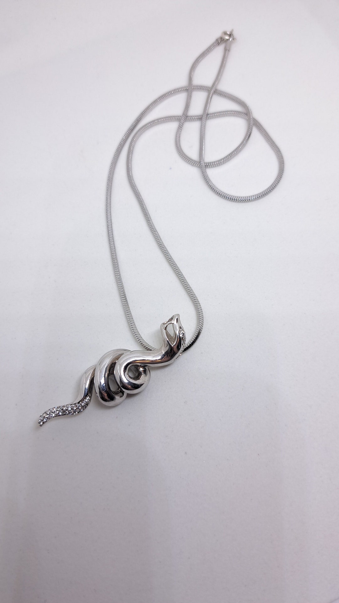 Iced Out Snake Silver Chain 925 Sterling Silver - Etsy