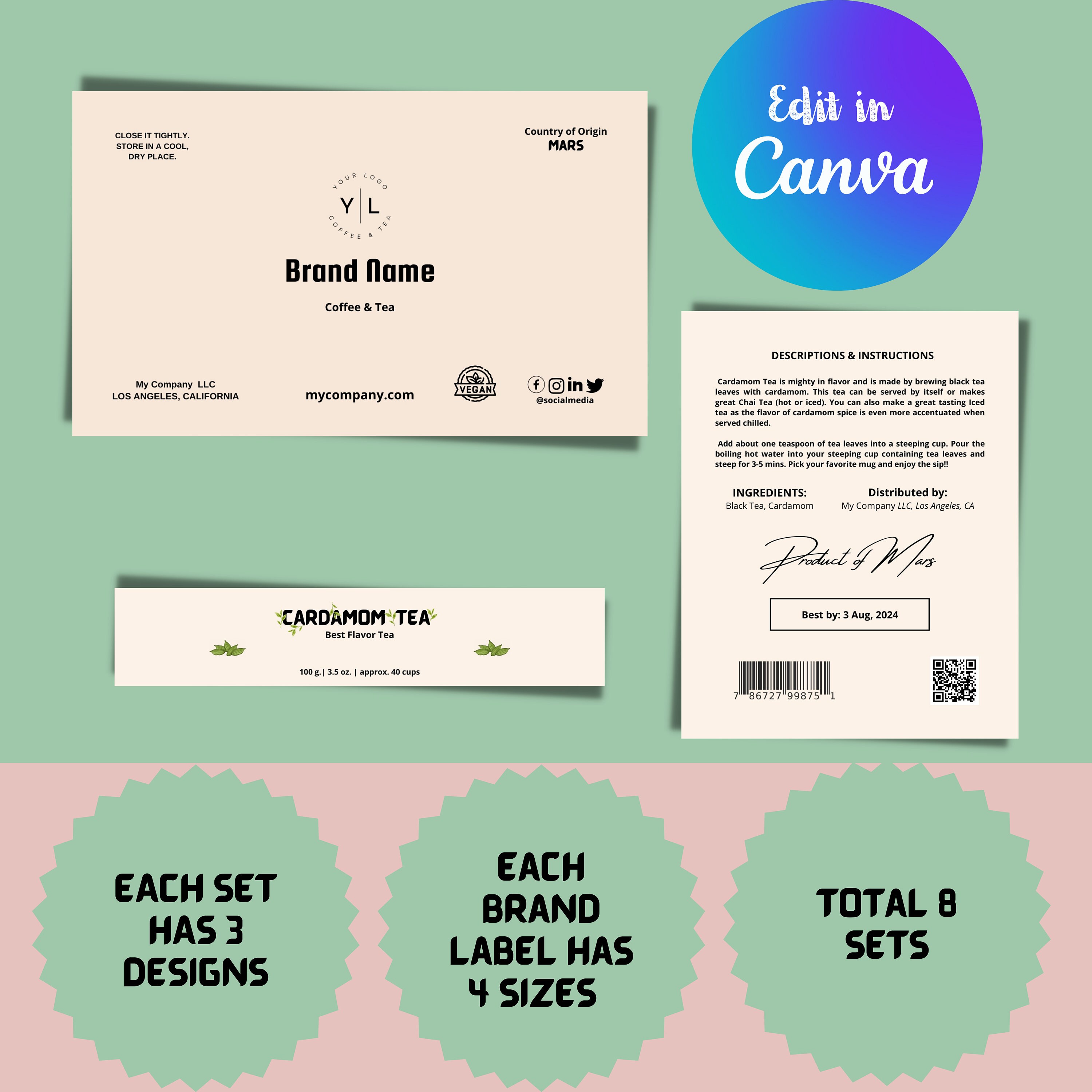 Product Label Template – Customizable Packaging, Canva Editable ...