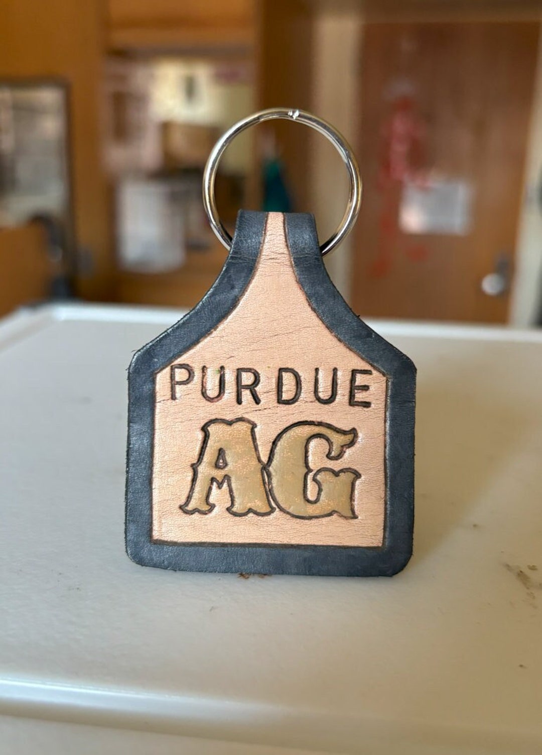 Purdue Ag Leather Keychain Purdue Agriculture - Etsy