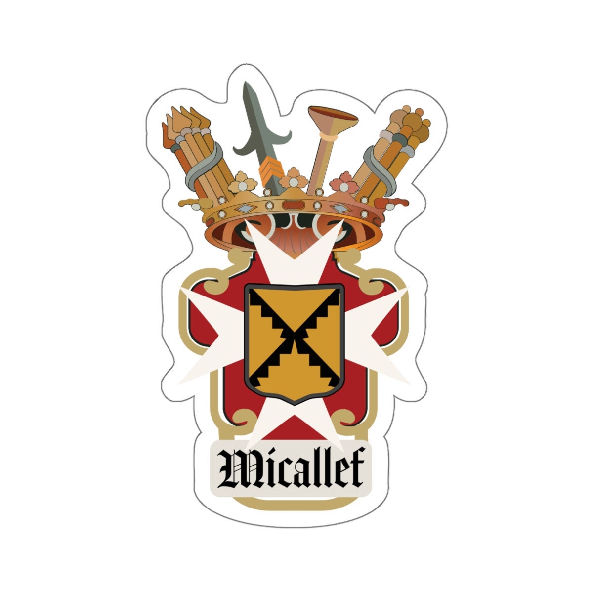 MICALLEF Maltese Surname Family Crest Sticker - Etsy UK