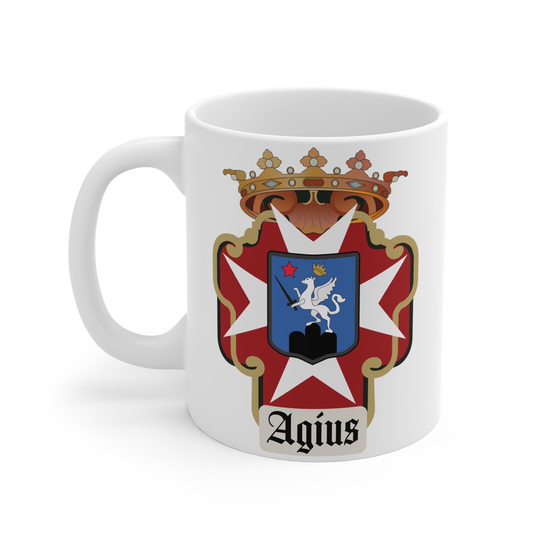 AGIUS Maltese Family Crest Ceramic Mug, 11oz - Etsy