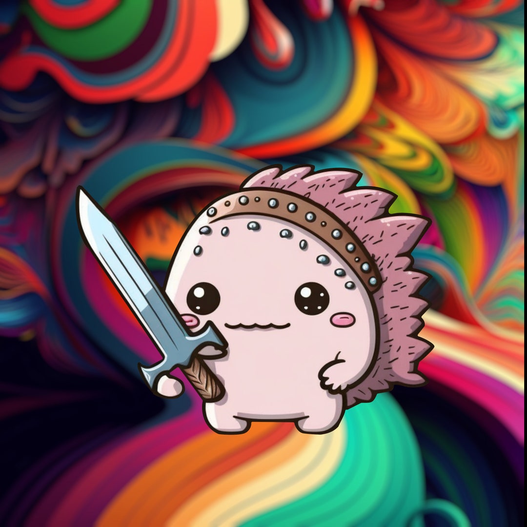 Warrior Axolotl With Sword - Etsy