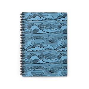 Blue Beach Dark Waves Spiral Notebook Ruled Line - Etsy