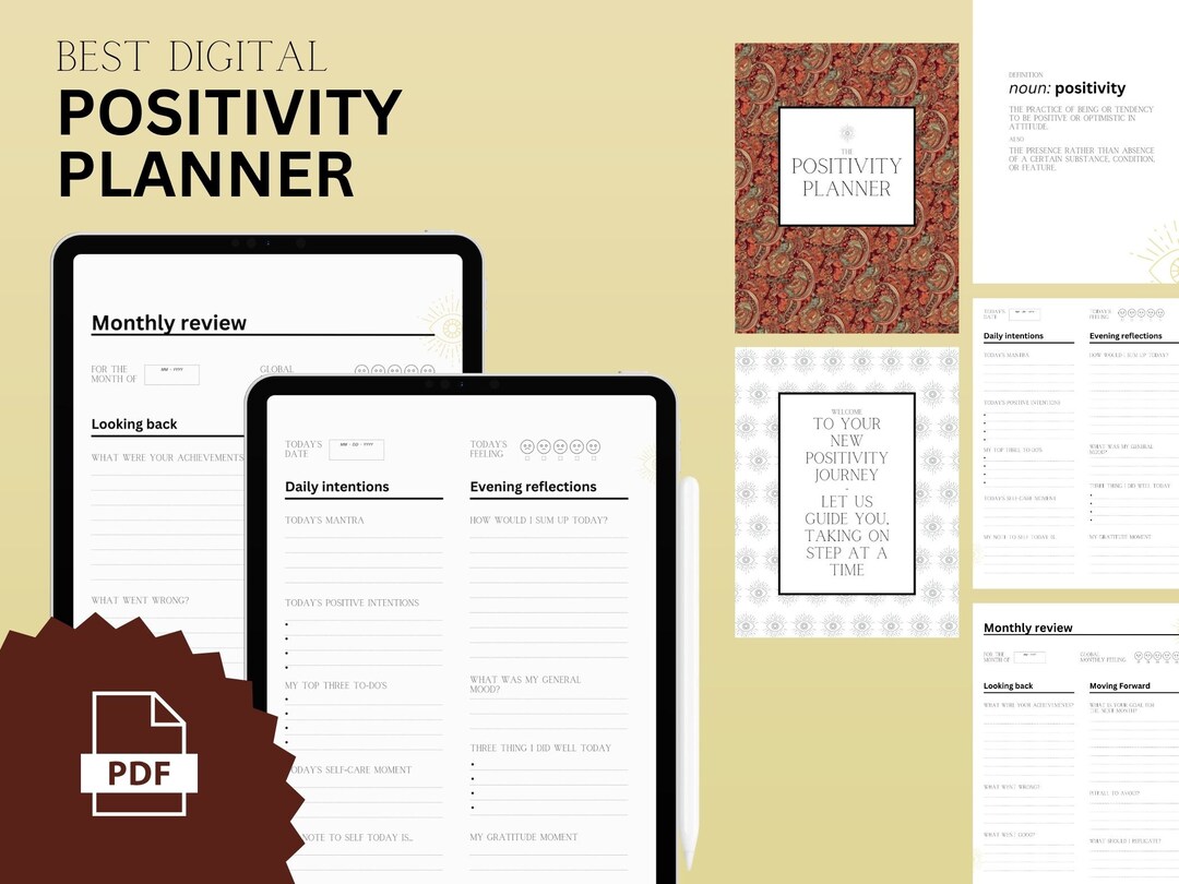 Premium Positivity Planner This Digital Version is for Your Daily ...