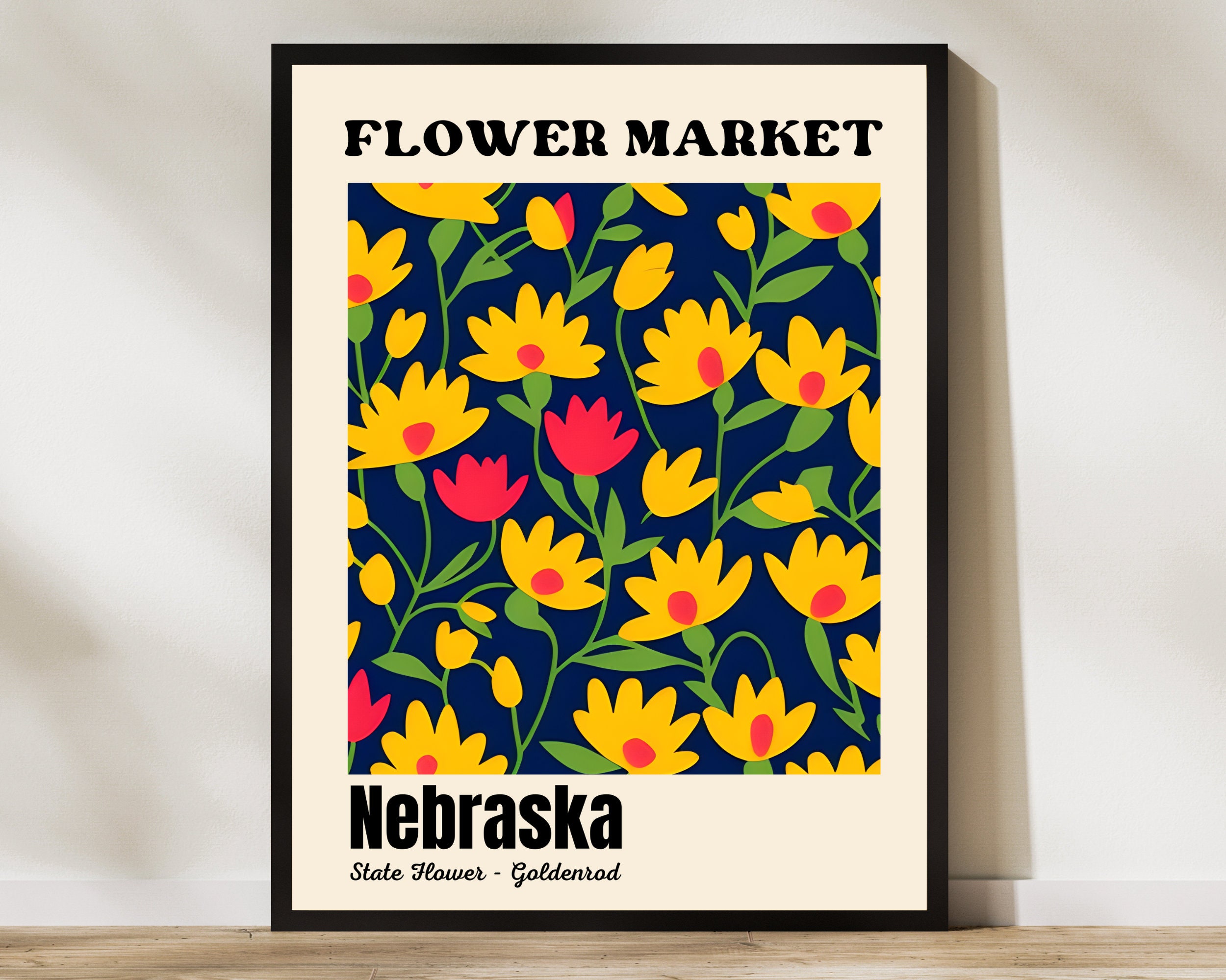 Nebraska State Flower Market Poster Matisse Flowermarket - Etsy