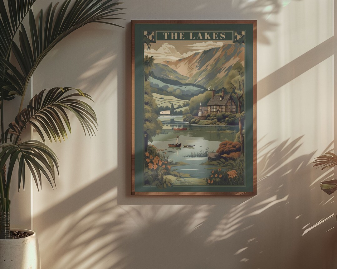 The Lakes Poster the Lakes Print the Lakes Wall Art Lake Airbnb Decor ...