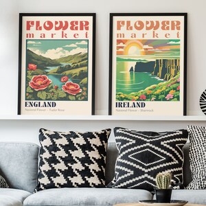 Set of 4 UK Flower Market Poster Bundle, Matisse Flowermarket, Flower ...