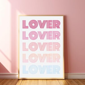 Lover Era Poster Blush Pink Art so Much Love You More Teen Girl Room ...