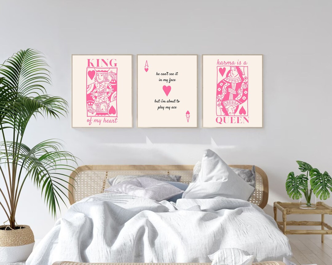 Set of 3 Ace of Hearts Art Printable Ace Art Ace Playing Card Art Ace ...