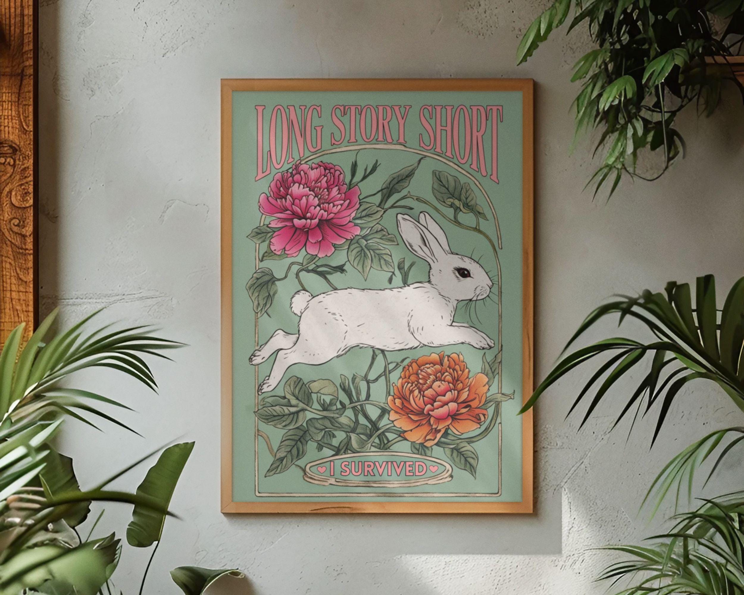 Long Story Short I Survived Poster Evermore Wall Art Down the Rabbit ...
