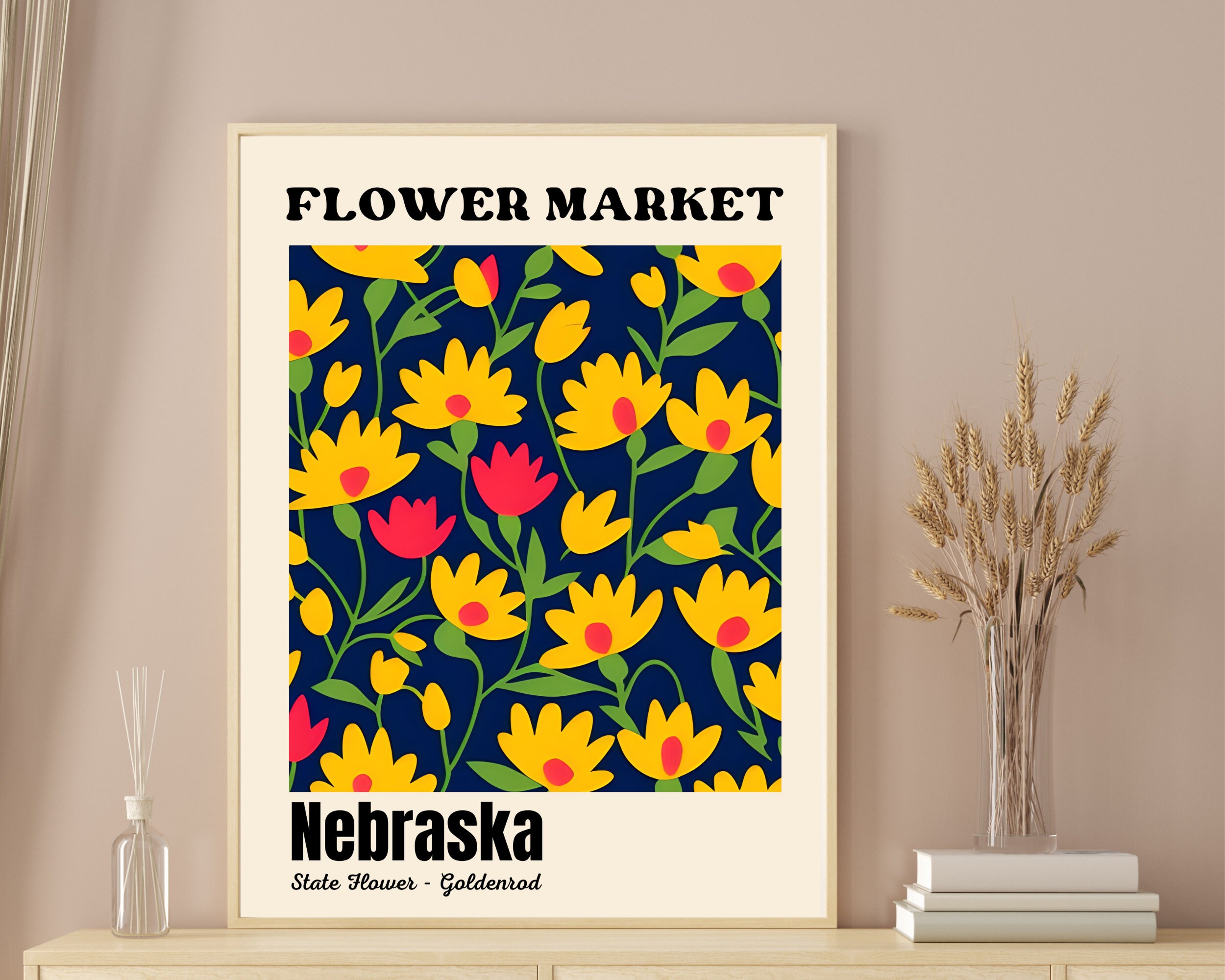 Nebraska State Flower Market Poster Matisse Flowermarket - Etsy