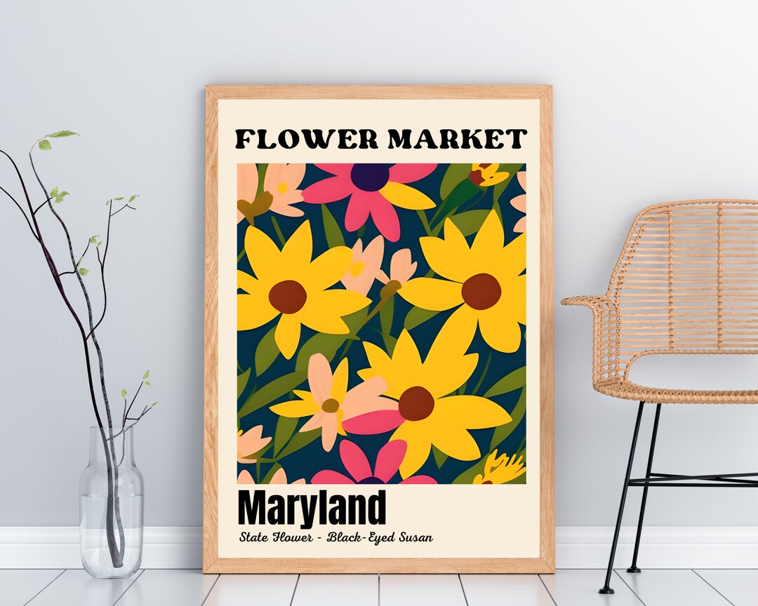 Maryland State Flower Market Poster Matisse Flowermarket - Etsy