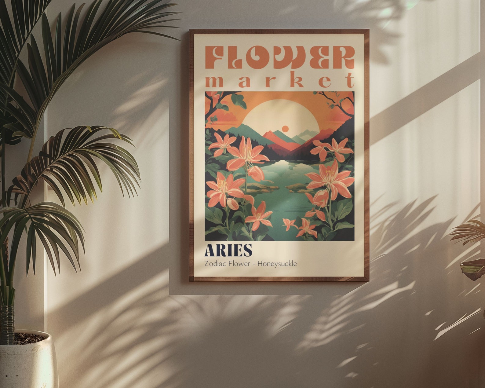 Zodiac Birth Flower Print Birth Month Poster Birth Month Flower Grandma ...