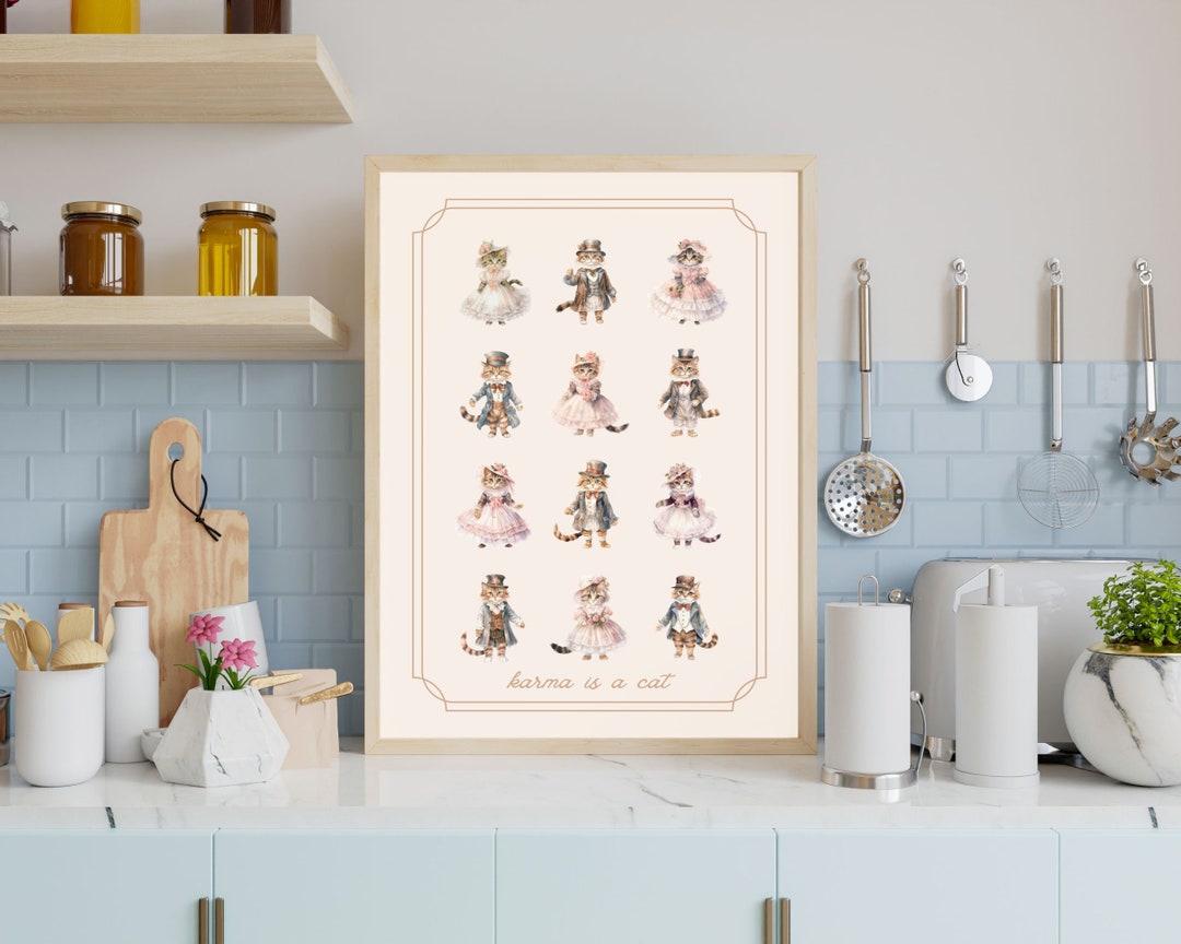 Karma is a Cat Print Preppy Cat Print Midnights Print Karma Wall Art ...