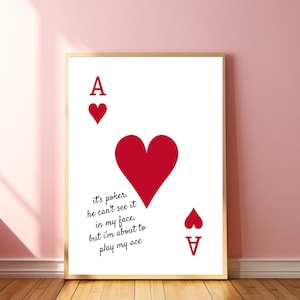 New Romantics Poster Ace of Hearts Art Printable Ace Art Ace Card Wall ...