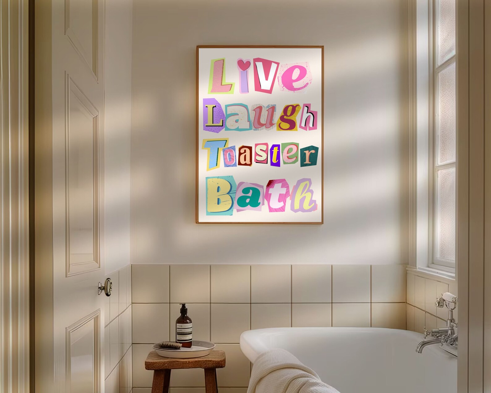 Live Laugh Toaster Bath Poster Magazine Letters Art Cutout Letter ...