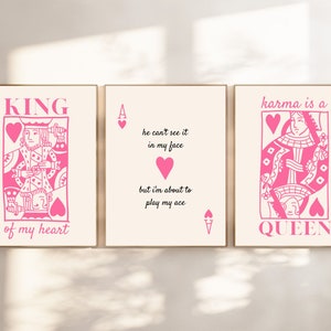 Set of 3 Ace of Hearts Art Printable Ace Art Ace Playing Card Art Ace ...
