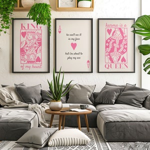 Set of 3 Ace of Hearts Art Printable Ace Art Ace Playing Card Art Ace ...