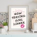 Now Serving Girl Dinner, Girl Dinner Poster, Guest Check Poster, Guest ...