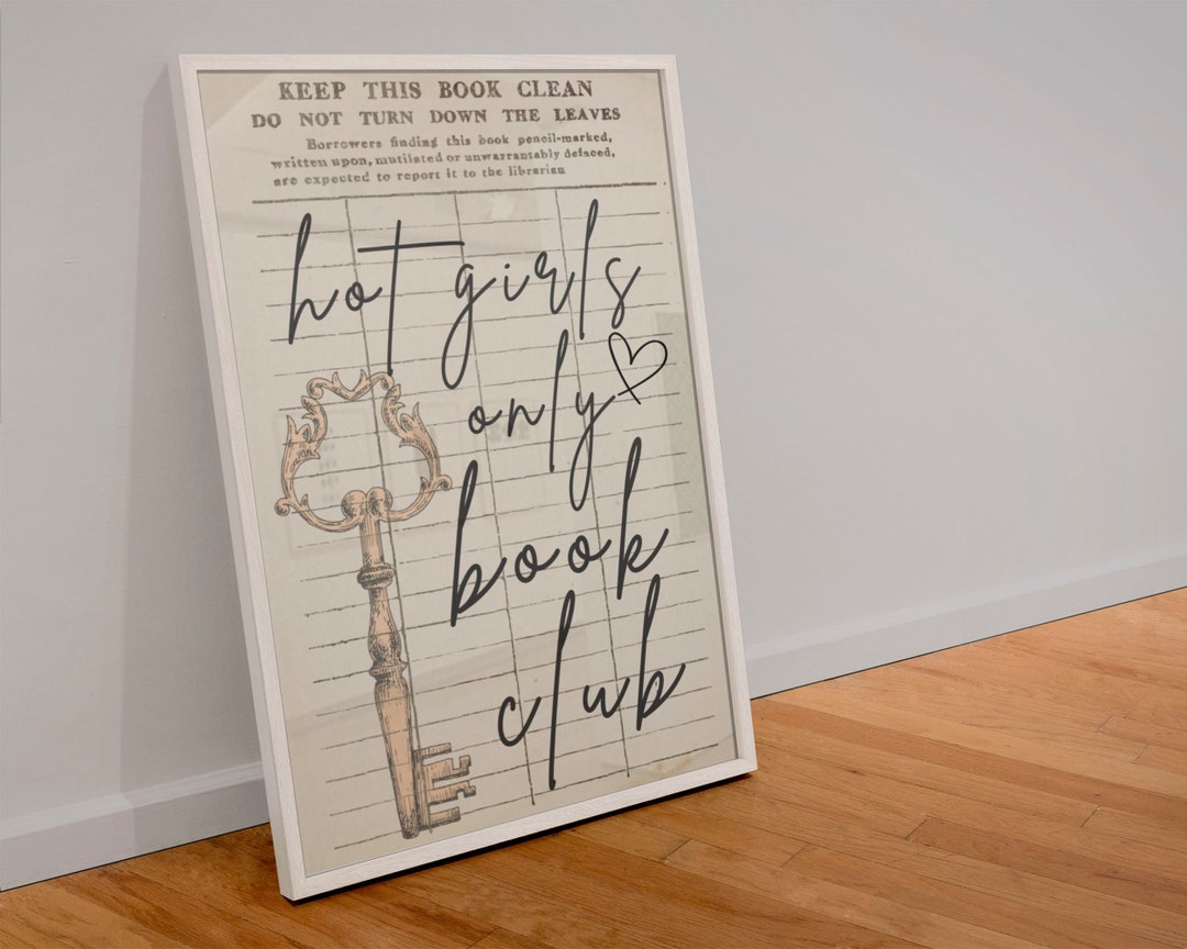 Hot Girls Only Book Club Poster Library Card Print College Apartment ...
