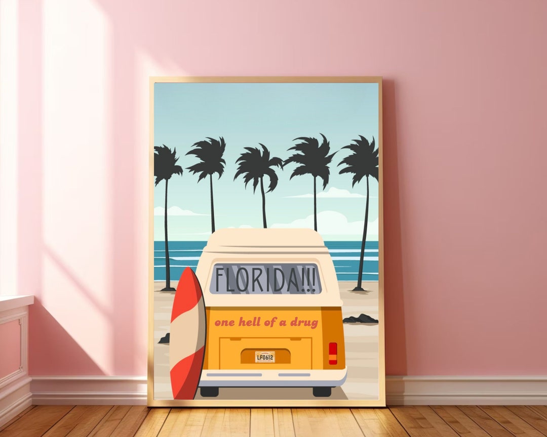 Florida Ttpd Poster Vintage Travel Print Retro Travel Poster Florida ...