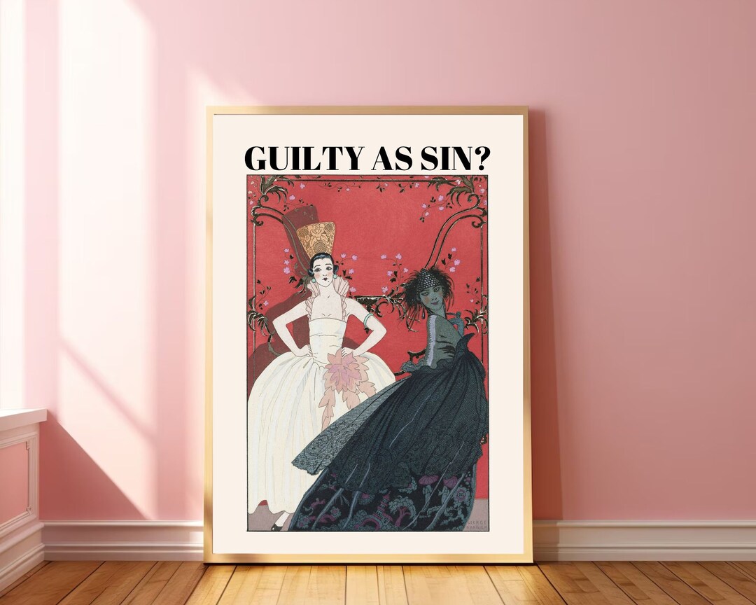 Guilty as Sin Poster Vintage Fashion Poster Designer Posters Fashion ...