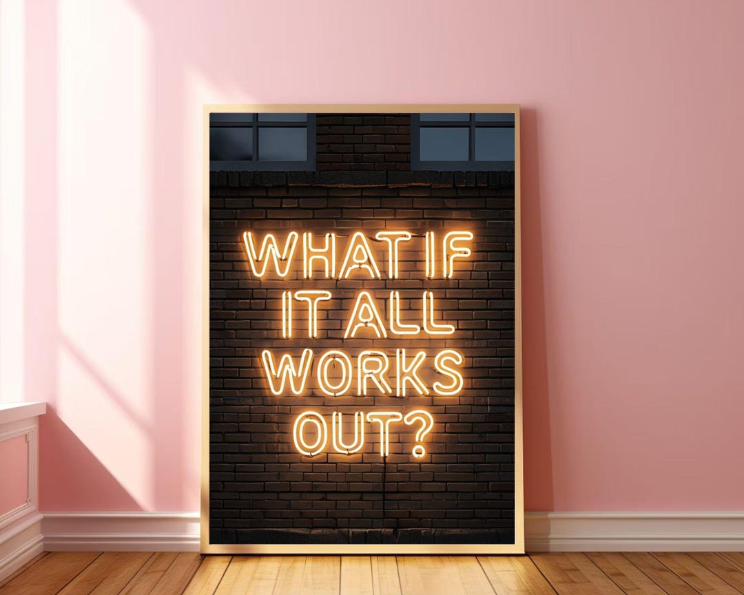 What If It All Works Out Preppy Poster Vintage Quote Prints Positive ...