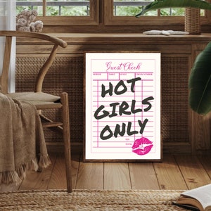 Hot Girls Only Poster, Guest Check Poster, Hot Girls Print, Cute ...