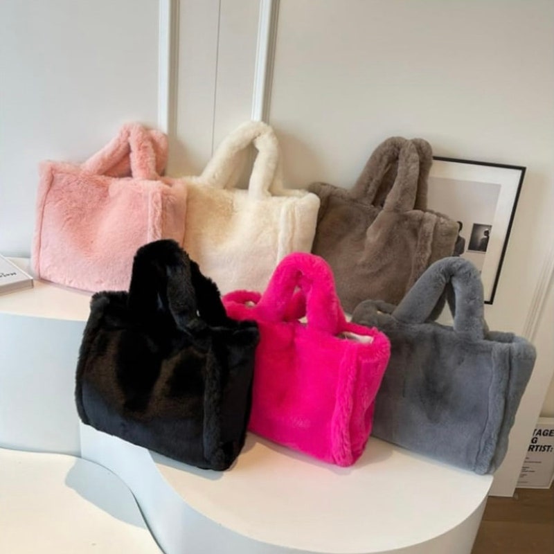 Fuzzy Tote Bag - Etsy