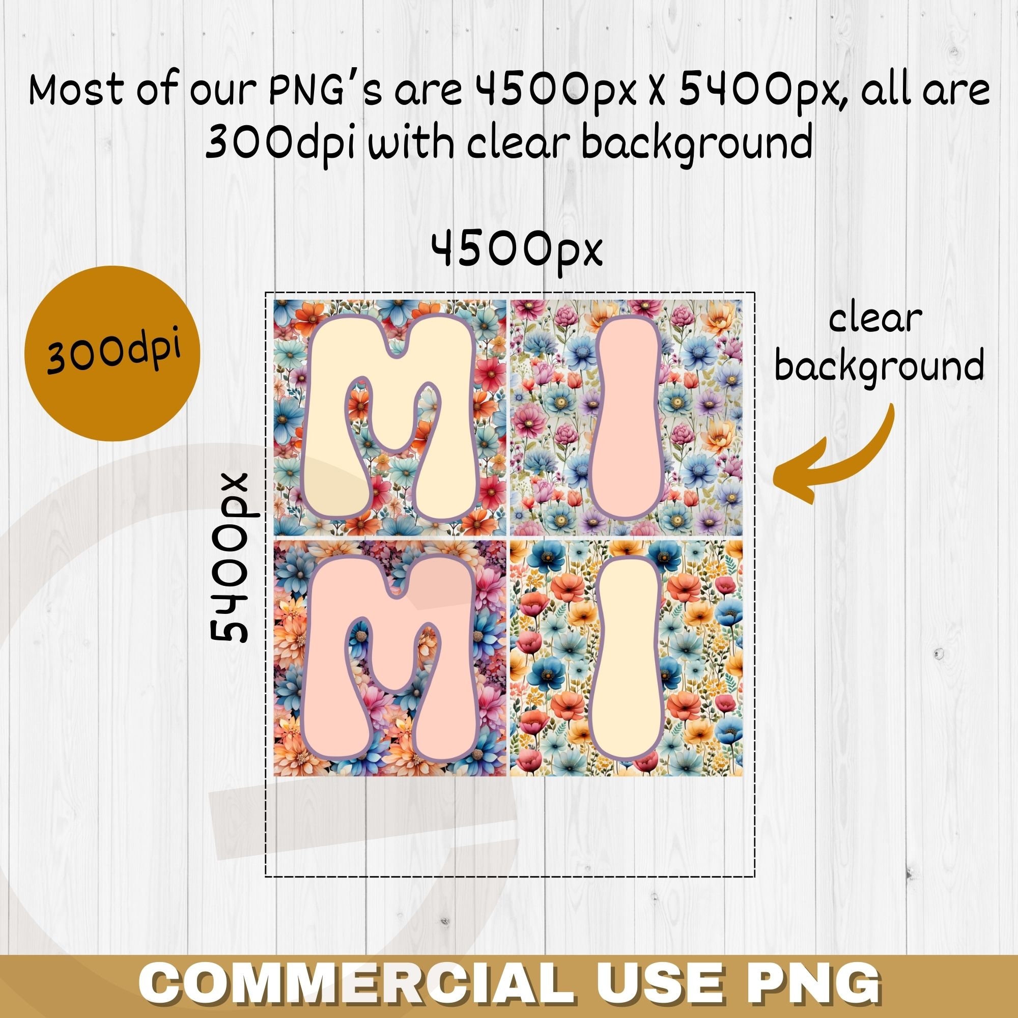 Boho Flowers Mimi Sublimation Png, Retro Mothers Day Floral Clipart ...
