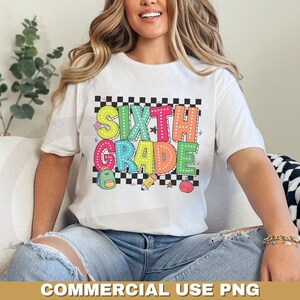 Sixth Grade Doodle Sublimation Png, Kids Back to School Png, First Day ...