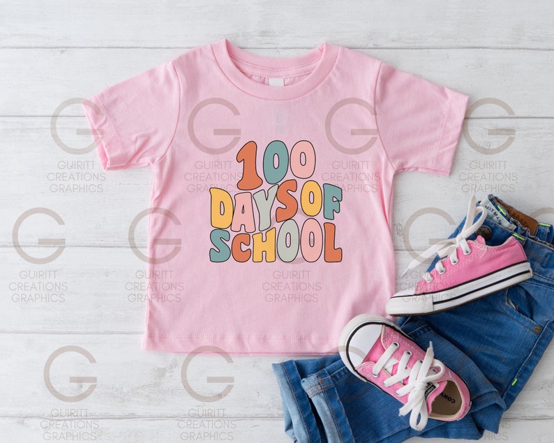 100 Days of School Vintage Groovy Png, Wavy 100 Days of School Svg ...