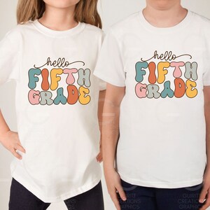 Hello Fifth Grade Vintage Back to School Groovy Png, Retro First Day of ...