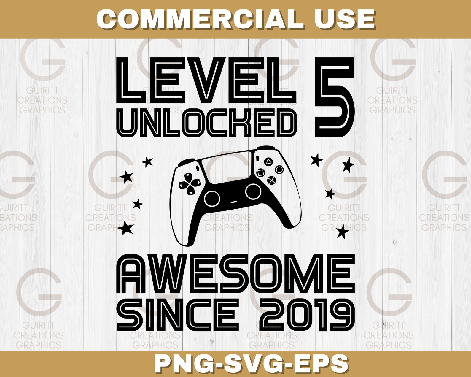 Level 5 Unlocked Awesome Since 2019 Png, Birthday Boy Svg, Gamer ...