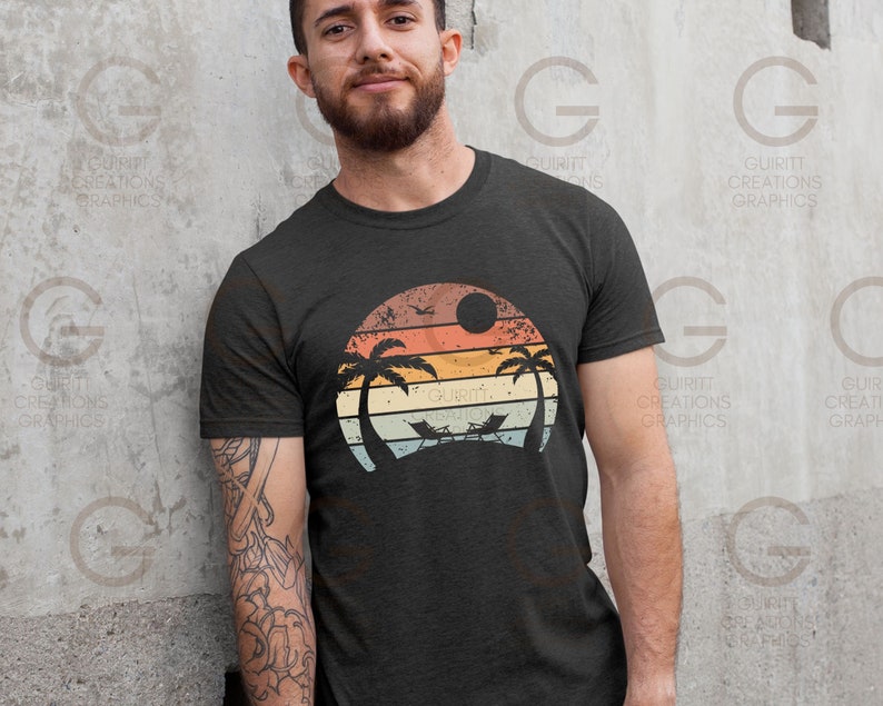 Vintage Beach Sunset Png and Svg Palms on the Beach Sunset Retro Sunset ...