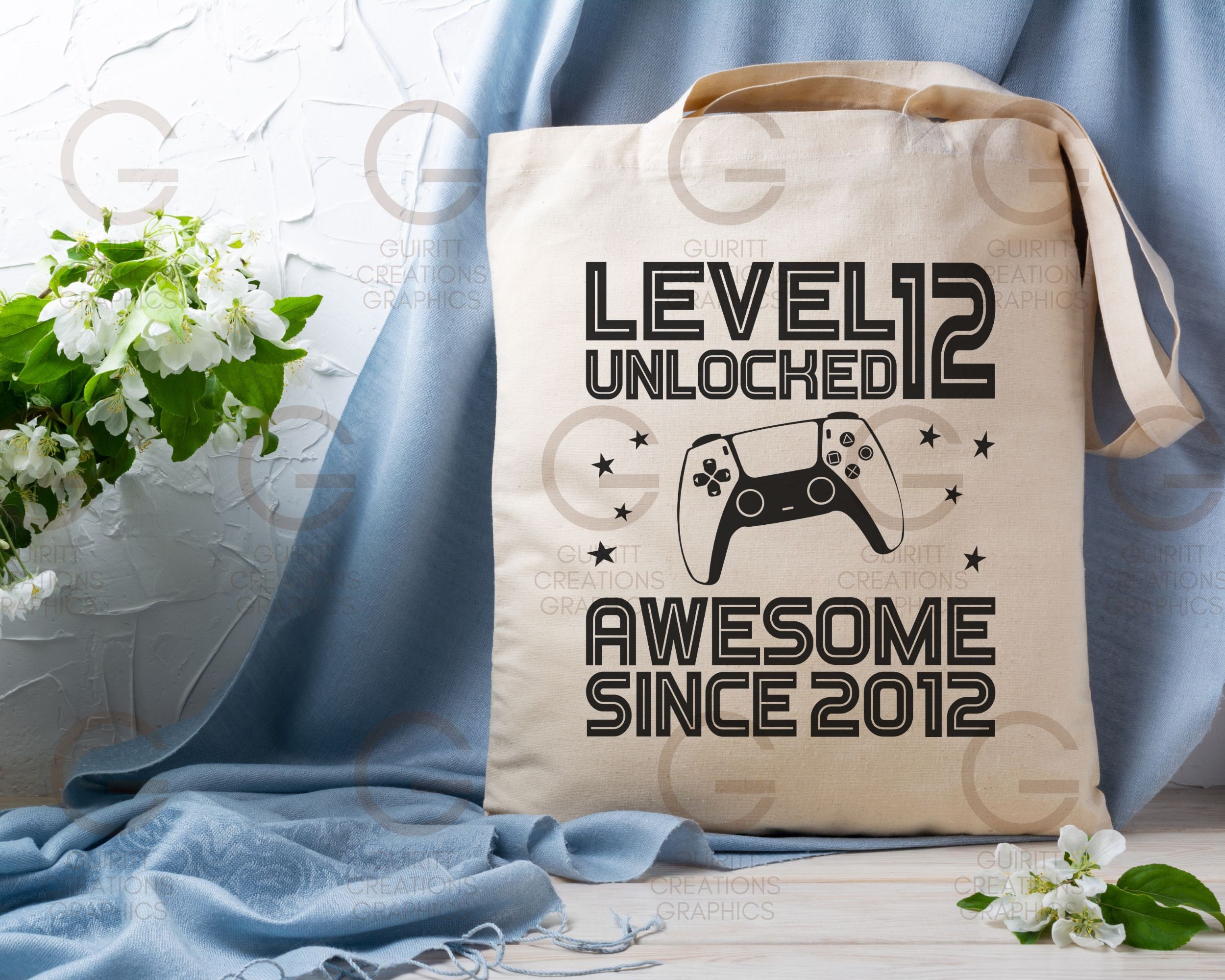Level 12 Unlocked Awesome Since 2012 Png, Birthday Boy Svg, Gamer ...