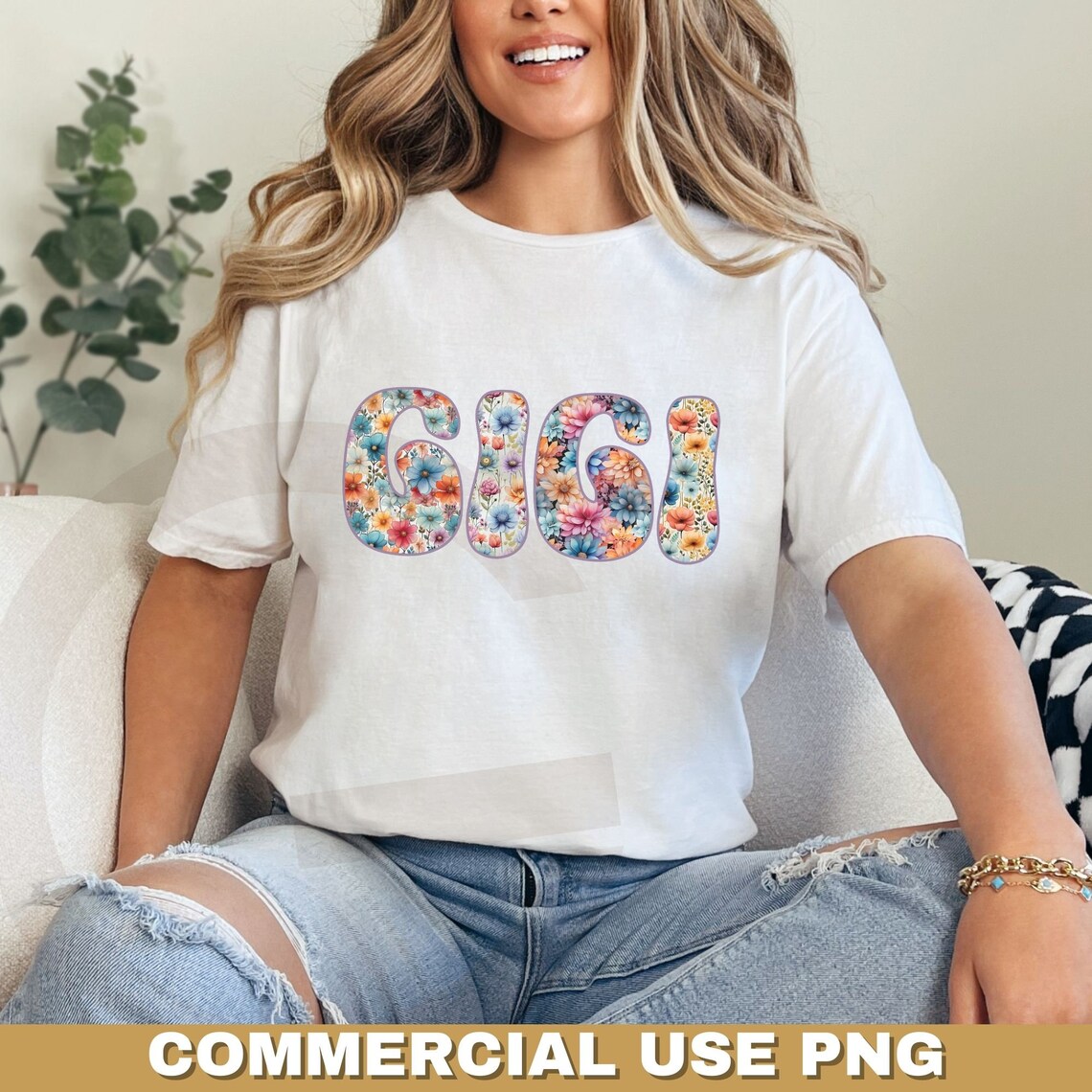 Gigi Flower Sublimation Png Instant Download File, Floral Mom Words ...