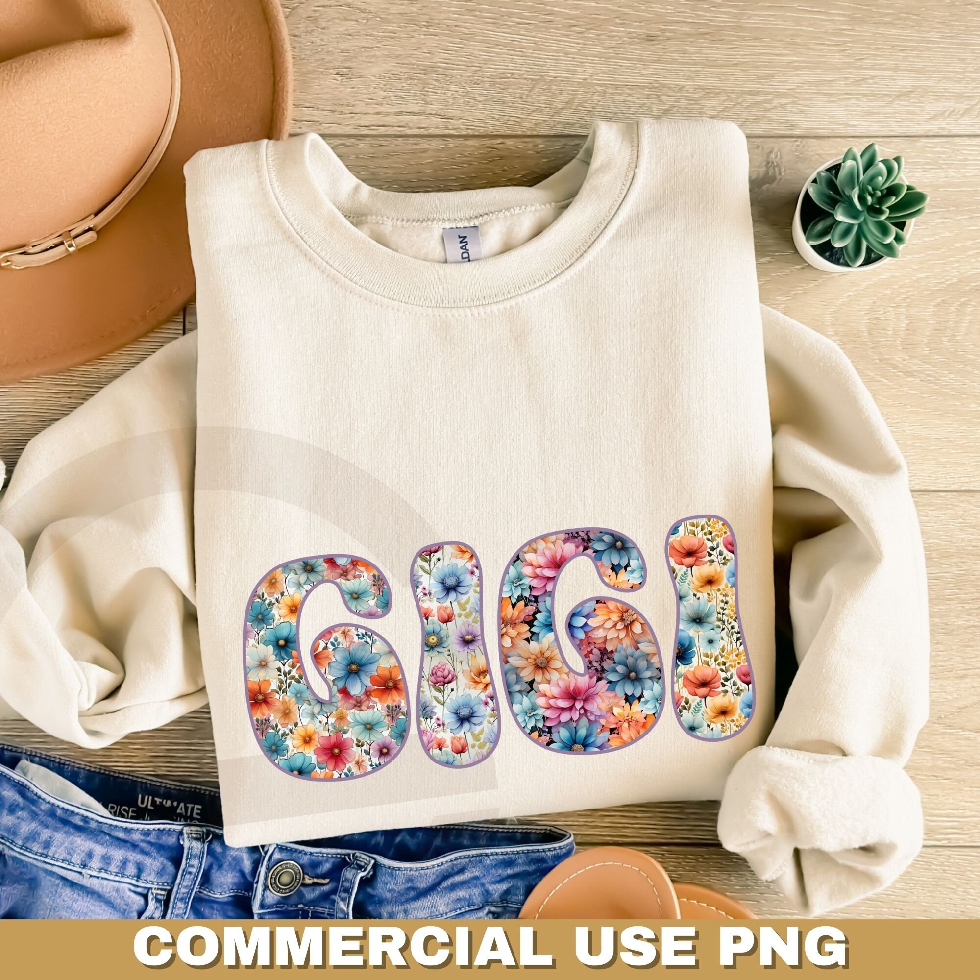Gigi Flower Sublimation Png Instant Download File, Floral Mom Words ...