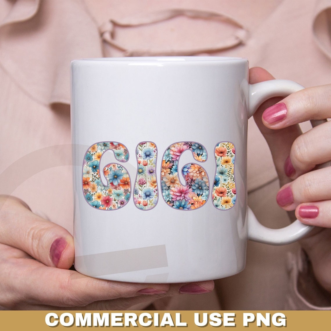 Gigi Flower Sublimation Png Instant Download File, Floral Mom Words ...