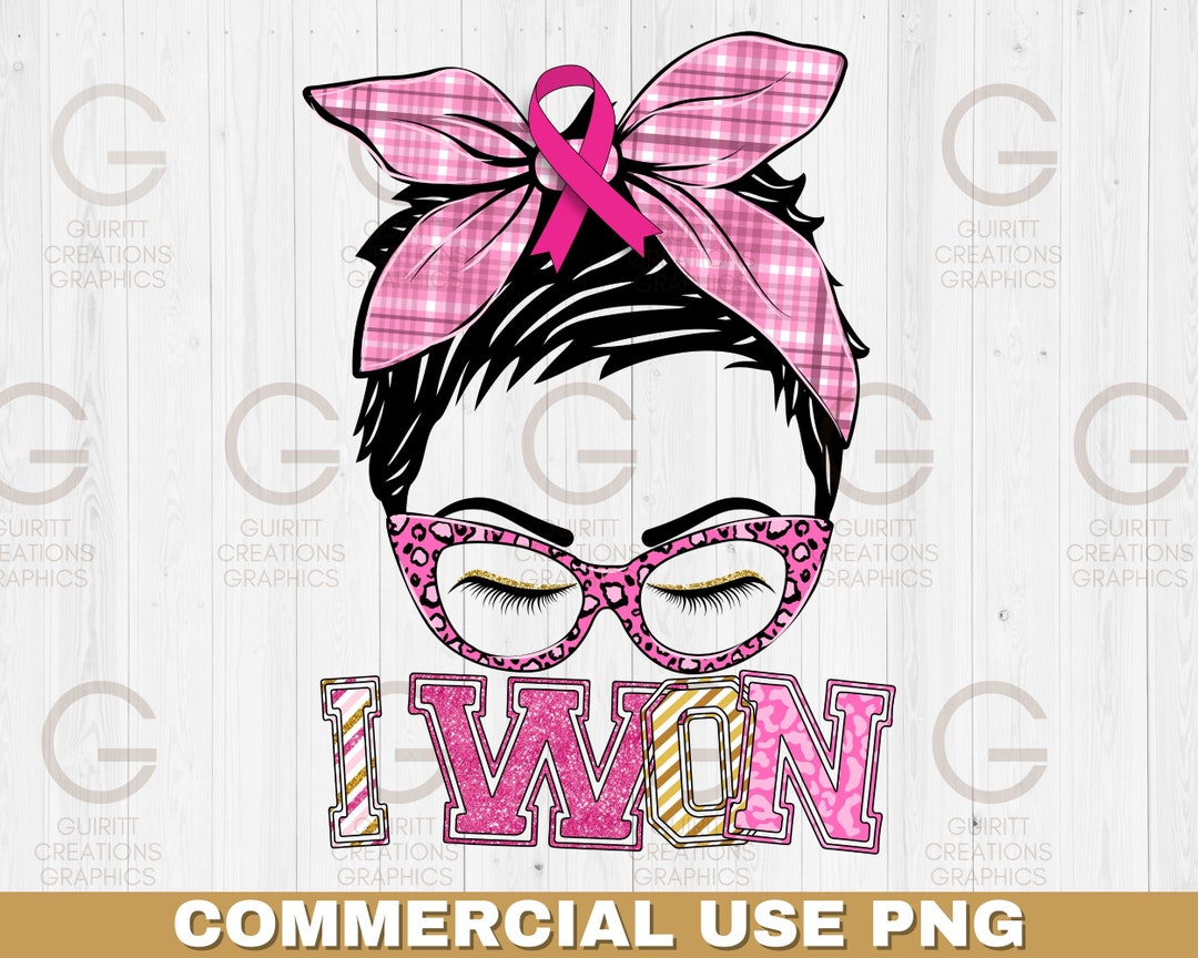 I Won Sublimation File, Breast Cancer Awareness Month, Pink Ribbon Race ...