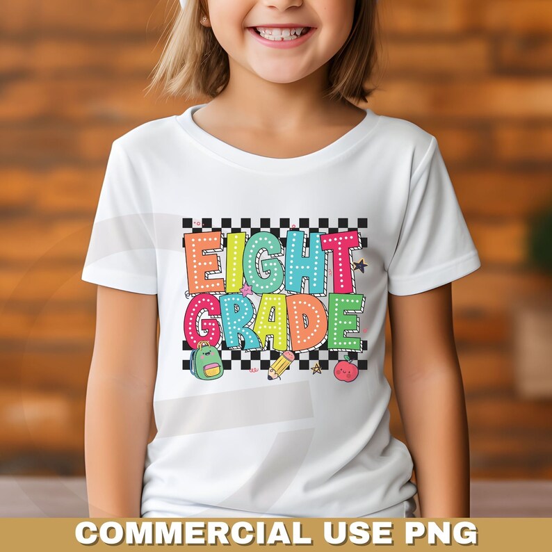Eight Grade Doodle Sublimation Png, Kids Back to School Png, First Day ...