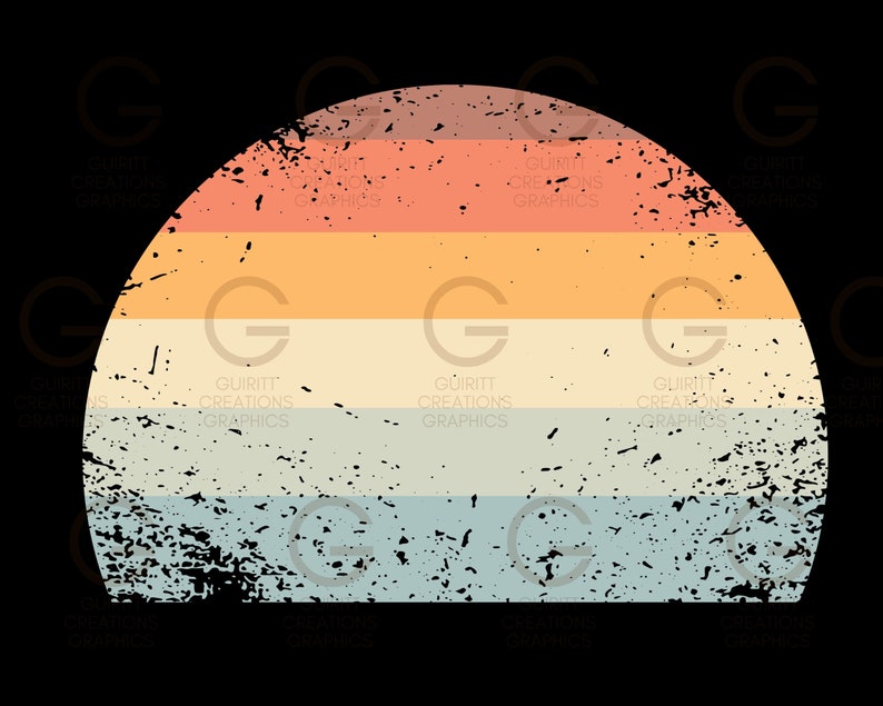 Vintage Sunset Png and Svg, Commercial License Graphic, Retro Sunset ...