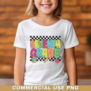 Seventh Grade Doodle Sublimation Png, Kids Back to School Png, First ...