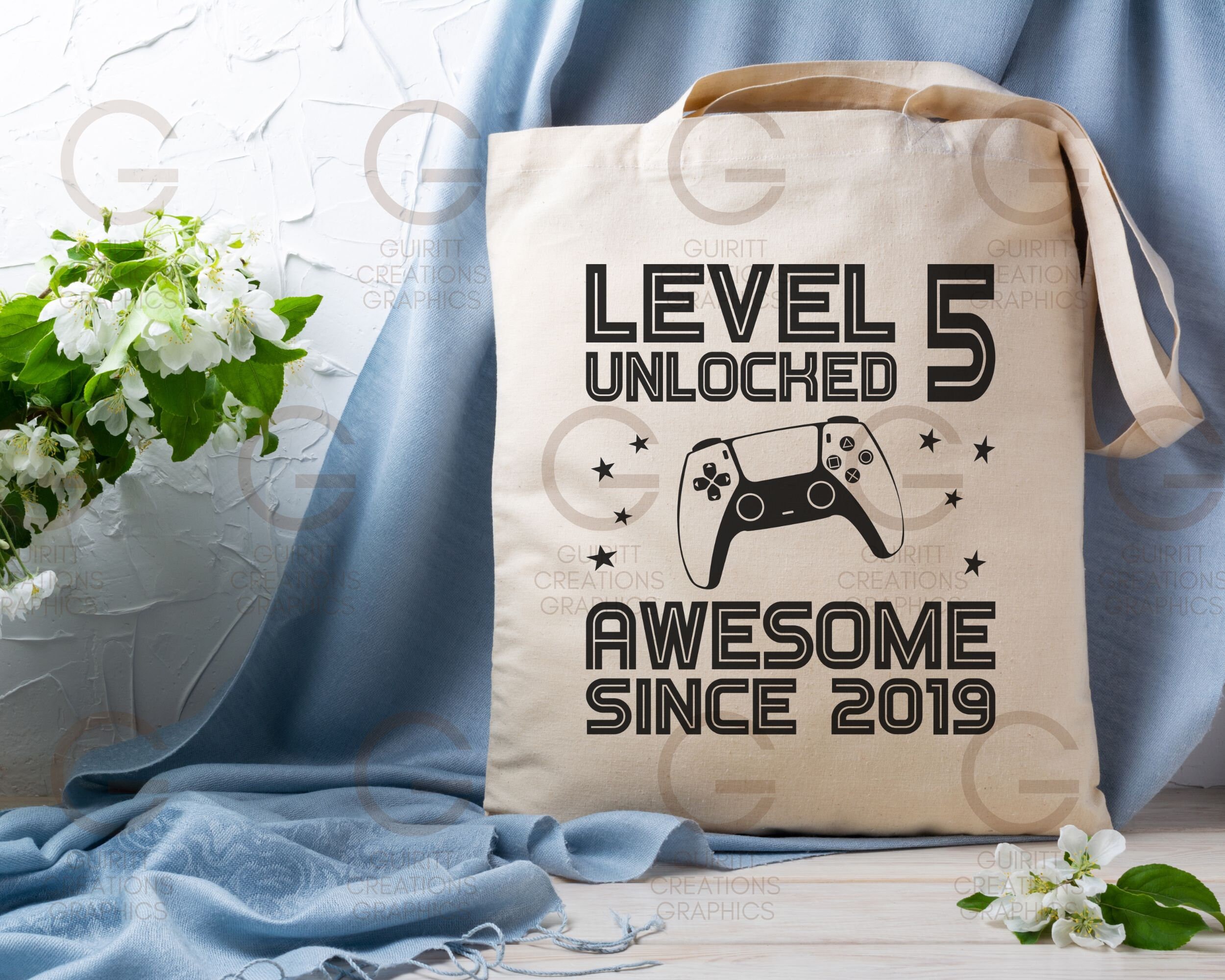 Level 5 Unlocked Awesome Since 2019 Png, Birthday Boy Svg, Gamer ...