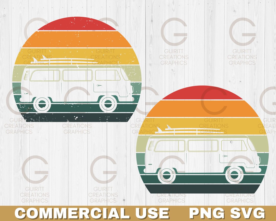 Vintage Van Sunset Png and Svg Summer Beach Sunset Retro Sunset Clip ...