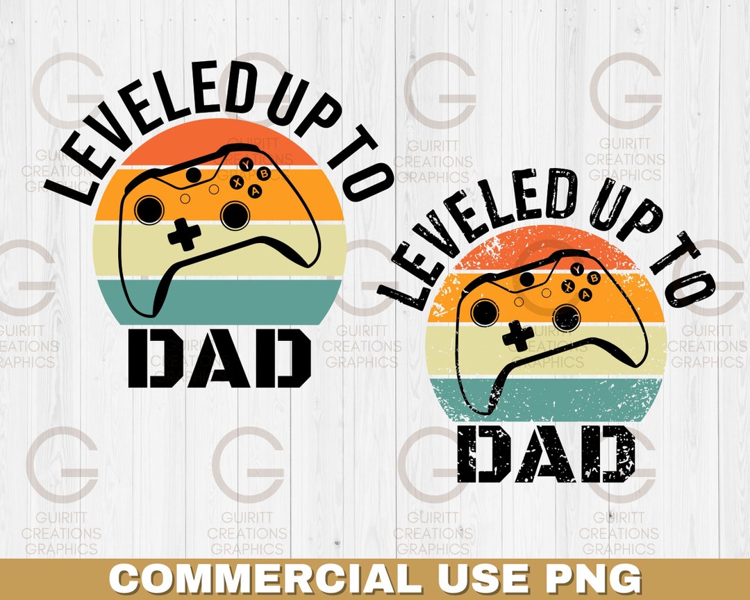 Leveled up to Dad Normal and Distressed Png, New Baby Announcement, New ...