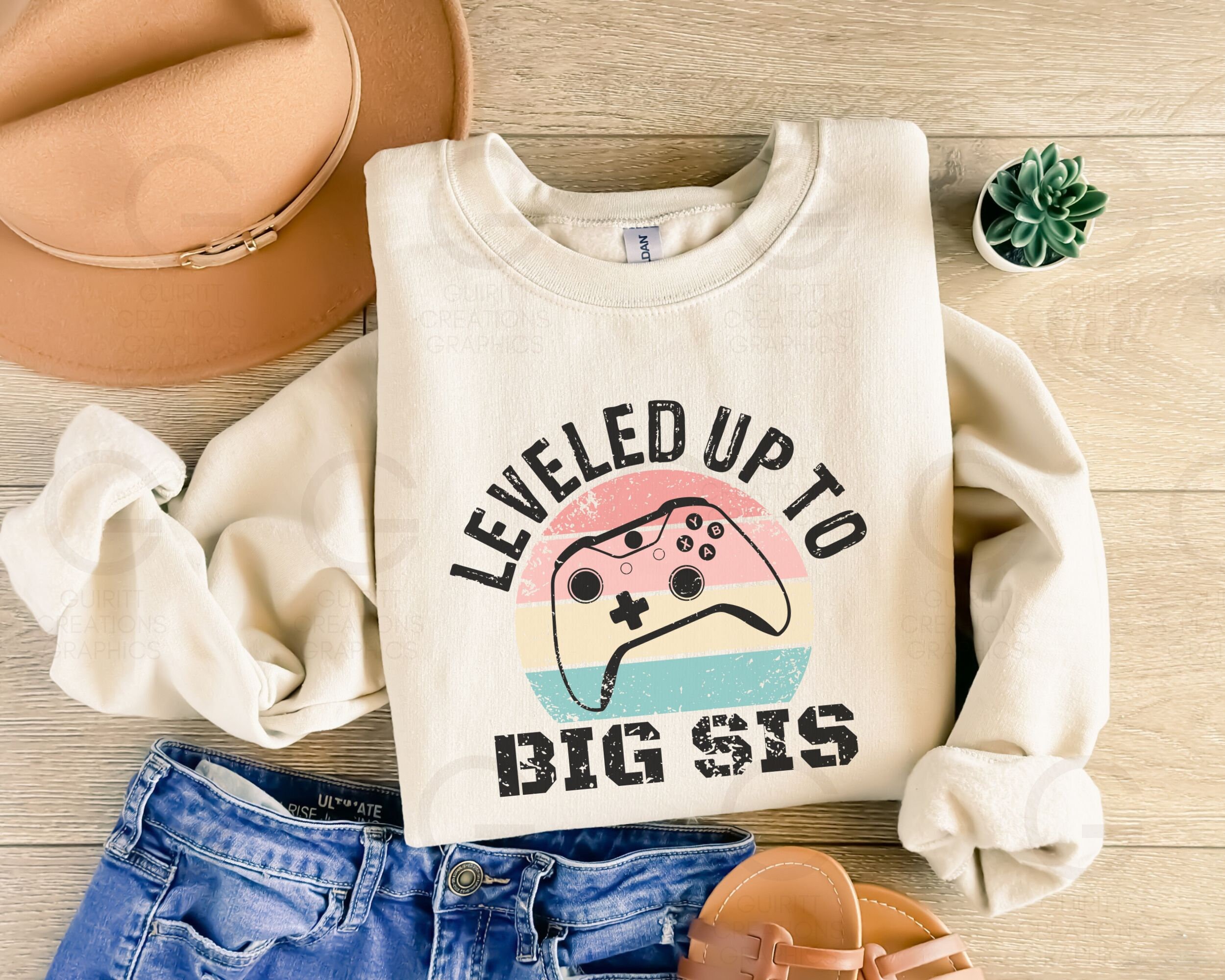Leveled up to Big Sis Normal and Distressed Png, New Baby Announcement ...